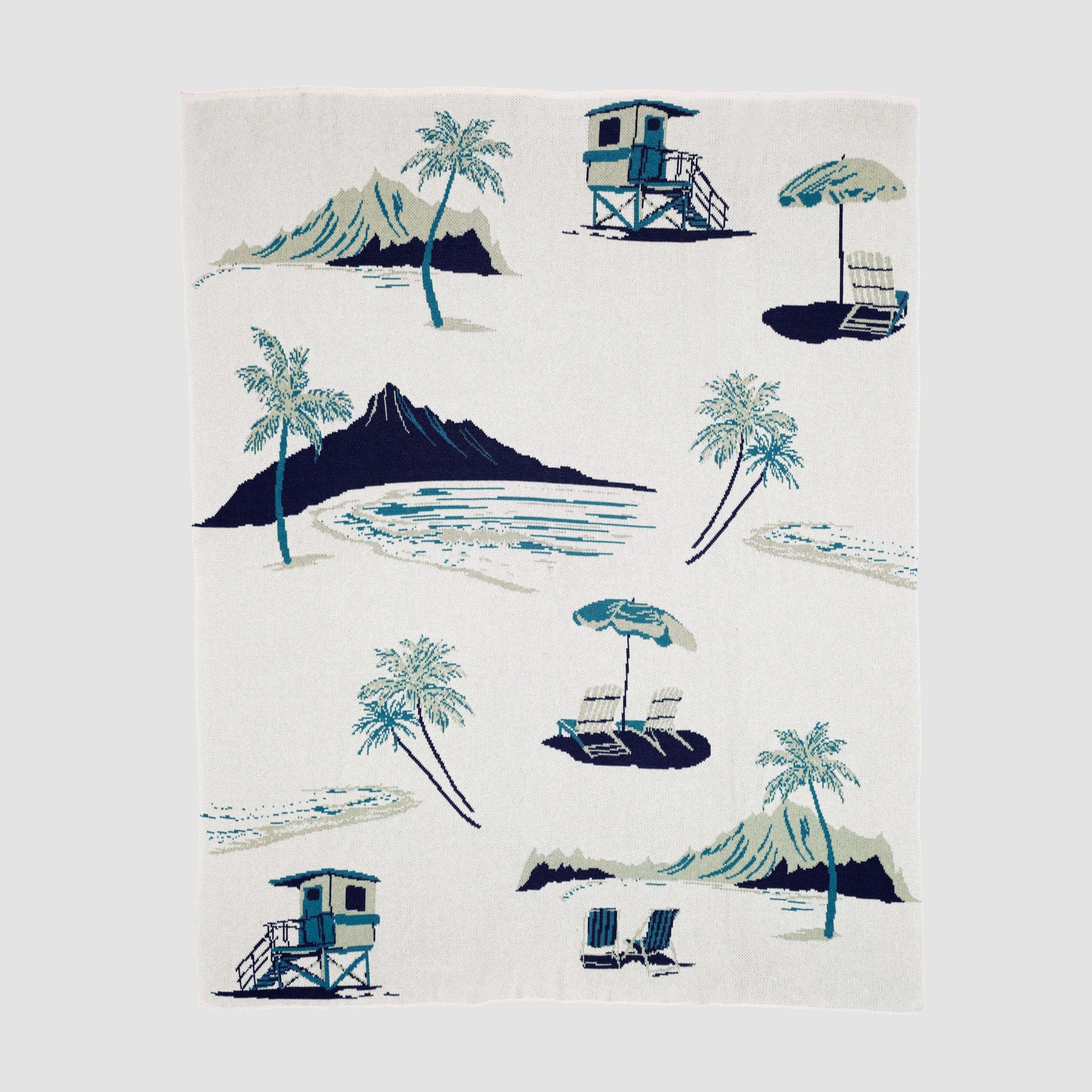 Beach Toile Throw Blanket